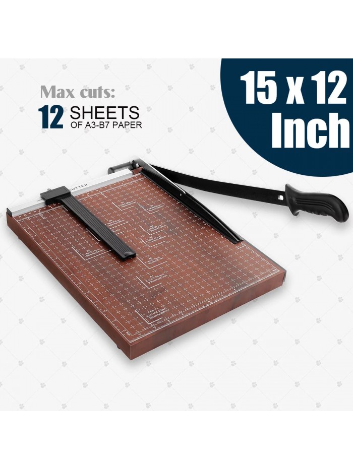 Paper Trimmer, 15" Cut Length A4 Guillotine Paper Cutter ...